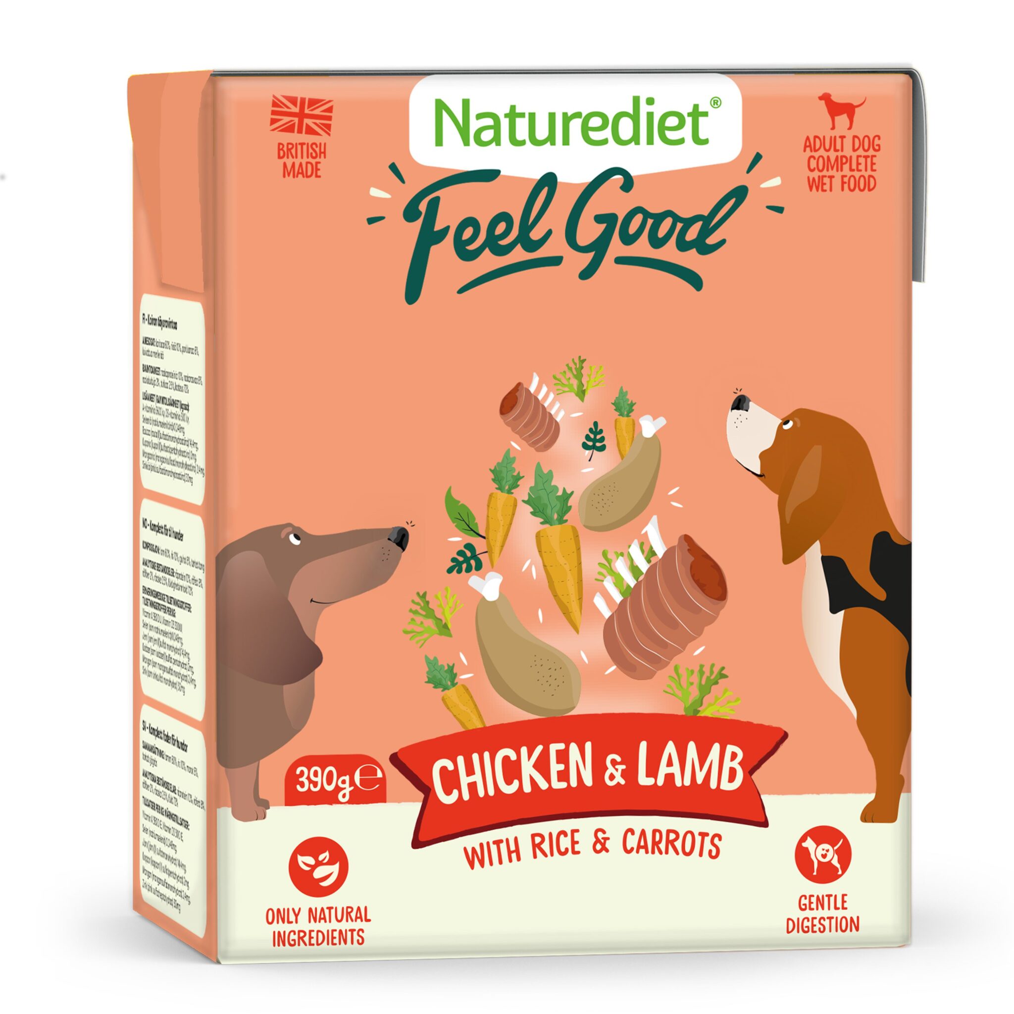 Feel Good Wet Dog Food | Chicken & Lamb 390g | Naturediet