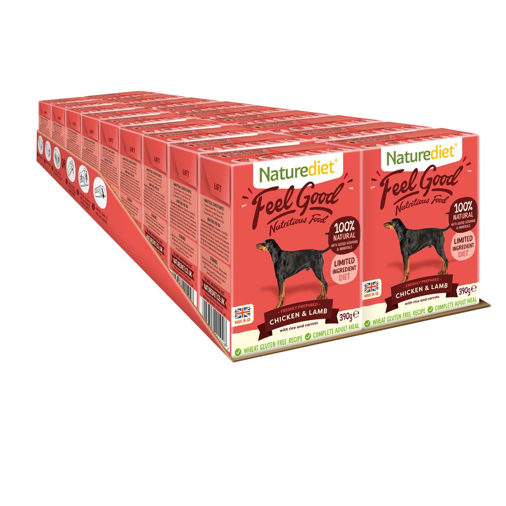 Feel Good Wet Dog Food | Chicken & Lamb 390g | Naturediet